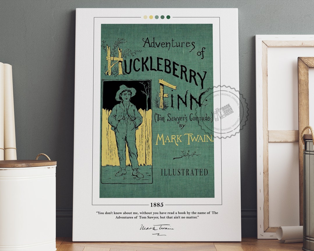 Adventures of Huckleberry Finn Book Cover Poster | Mark Twain ...