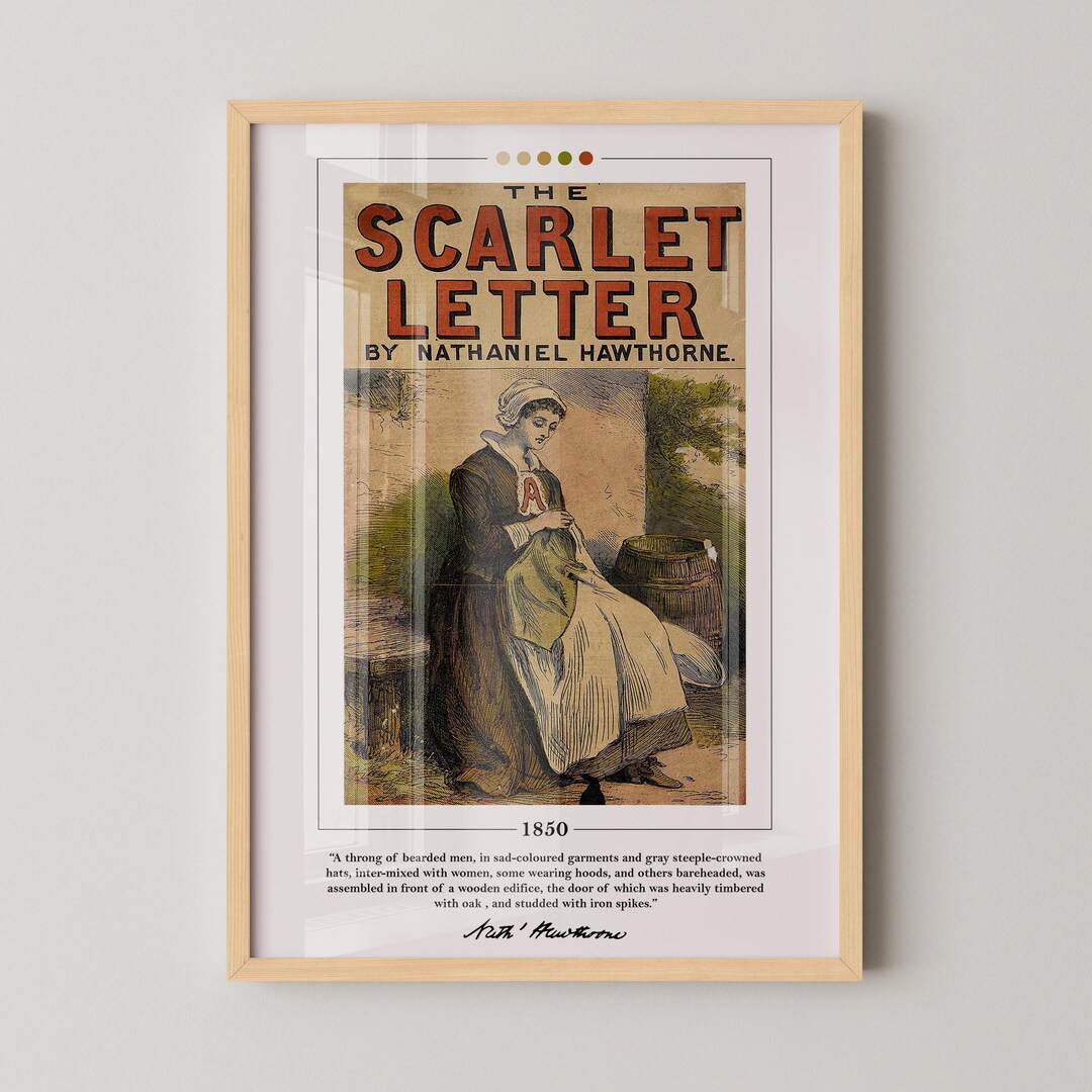 The Scarlet Letter Book Cover Poster | Nathaniel Hawthorne, the Scarlet ...