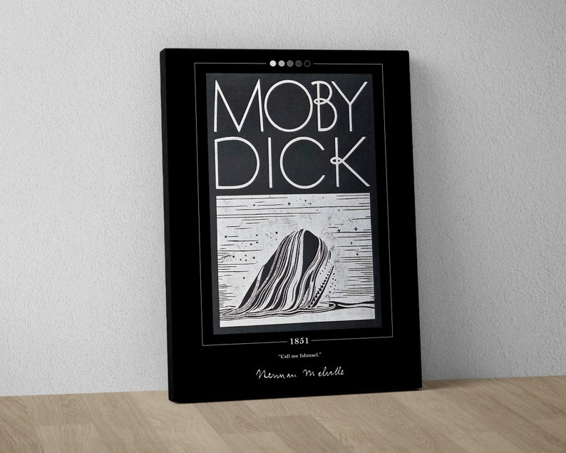 Moby Dick Book Cover Poster Herman Melville Moby Dick - Etsy