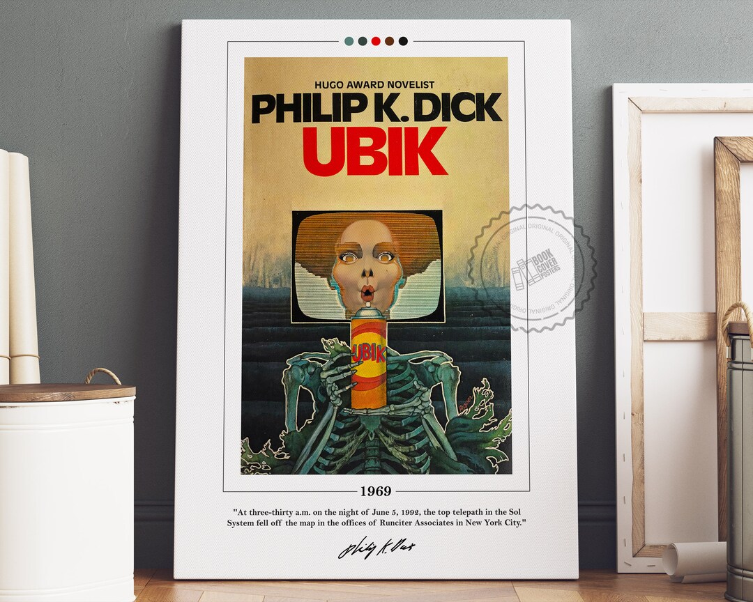 Ubik Book Cover Poster | Philip K Dick, Ubik Poster, Ubik Print, Book ...