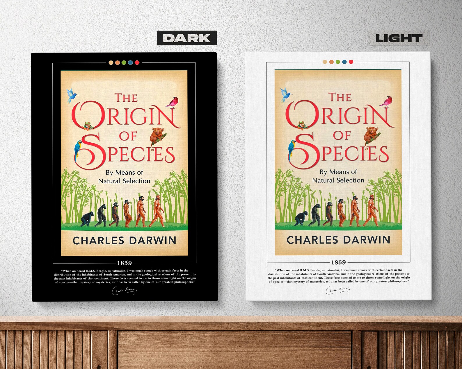 The Origin of Species Book Cover Poster Charles Darwin - Etsy