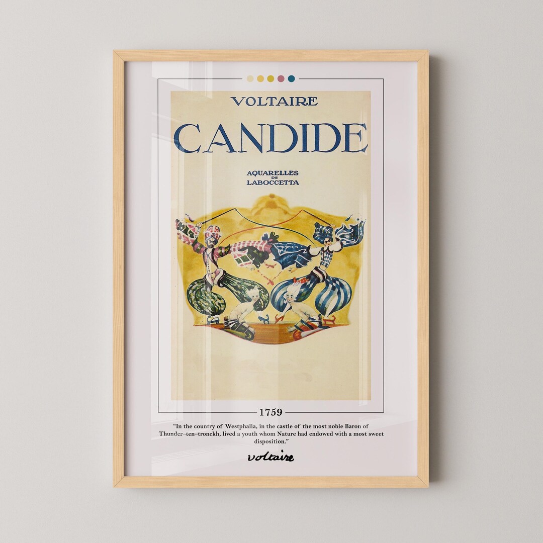Candide Book Cover Poster | Voltaire, Candide Poster, Candide Print ...