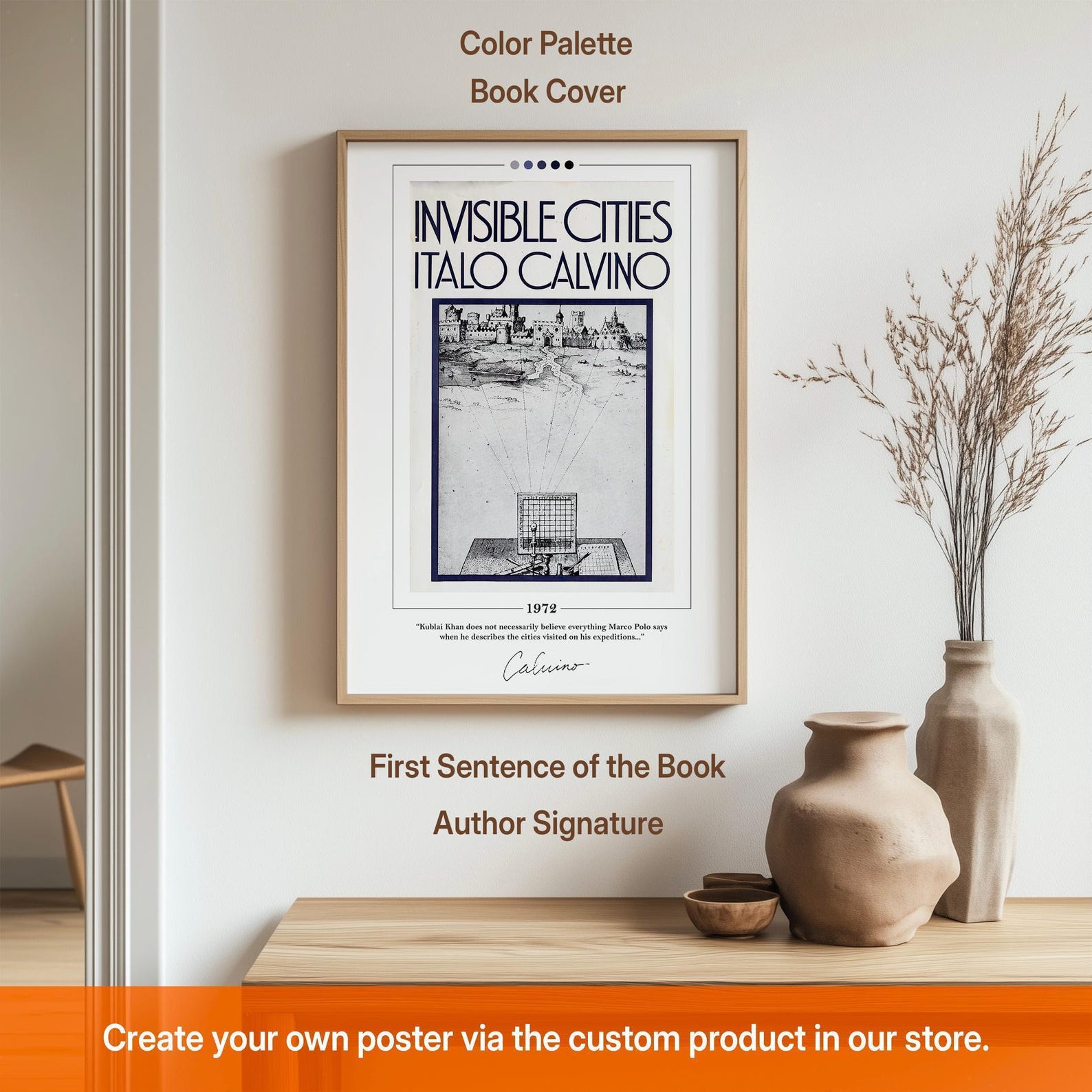 Invisible Cities Book Cover Poster | Italo Calvino, Invisible Cities ...