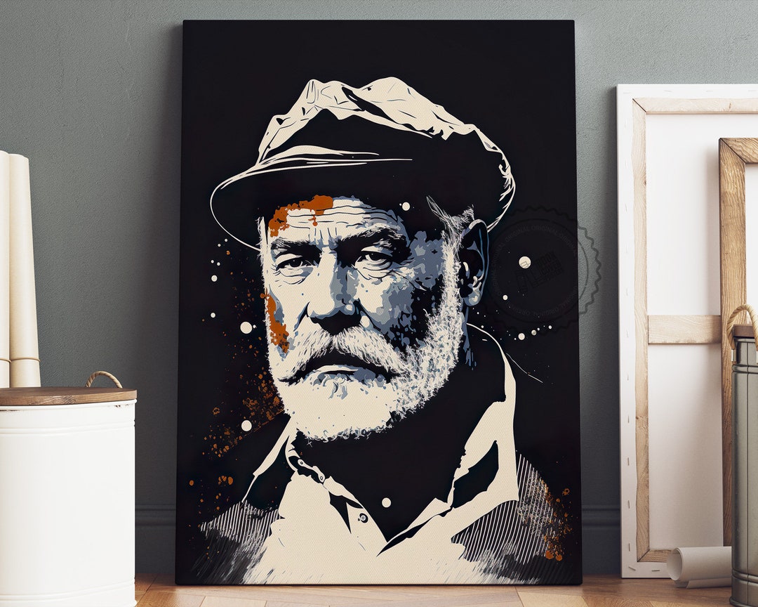 Ernest Hemingway Poster Canvas | Ernest Hemingway Canvas Wall Art ...