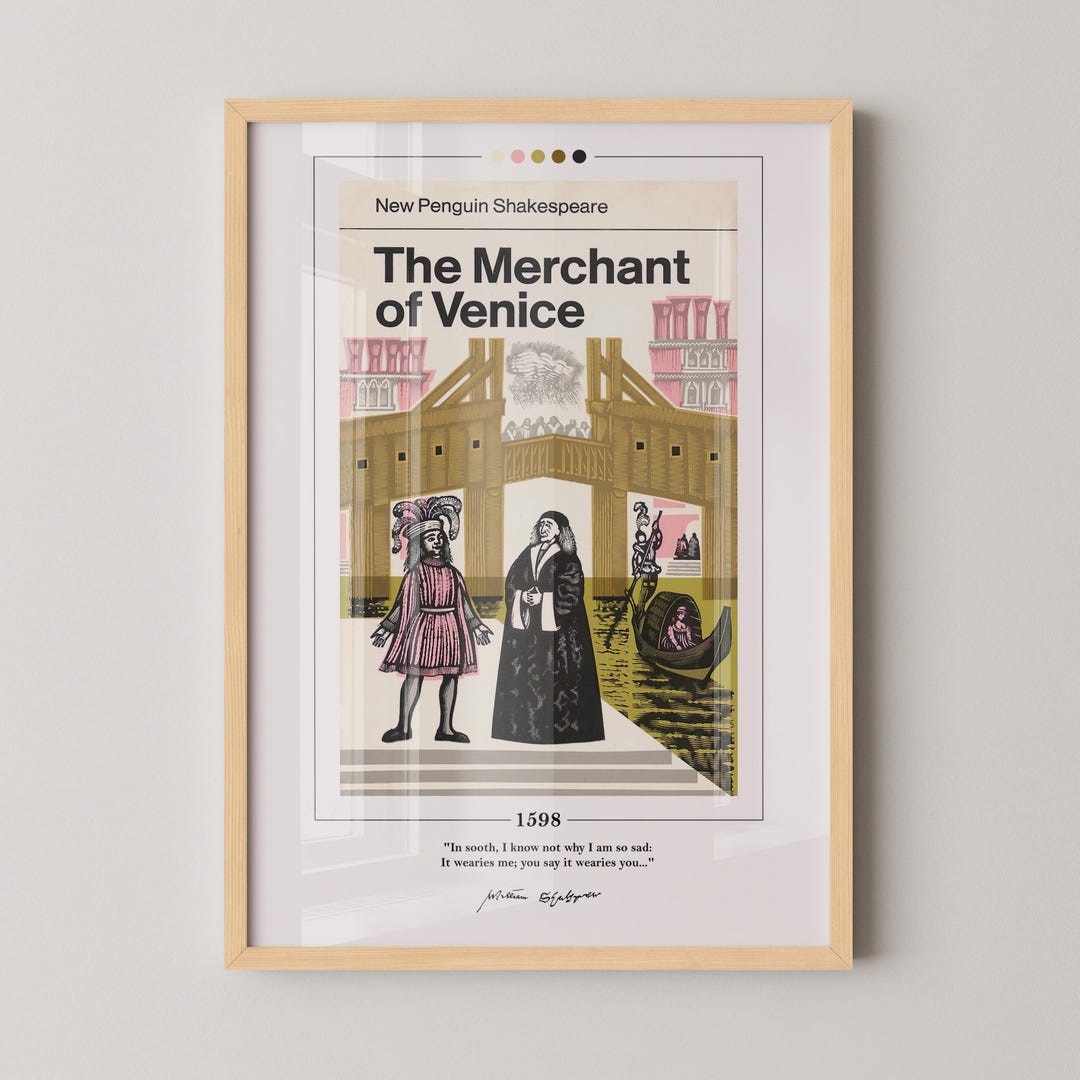 The Merchant of Venice Book Cover Poster | William Shakespeare, the ...