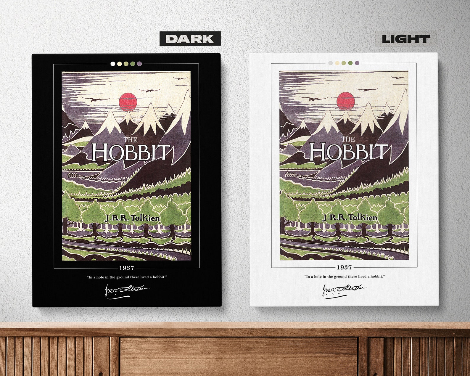 The Hobbit Book Cover Poster J. R. R. Tolkien the Hobbit - Etsy