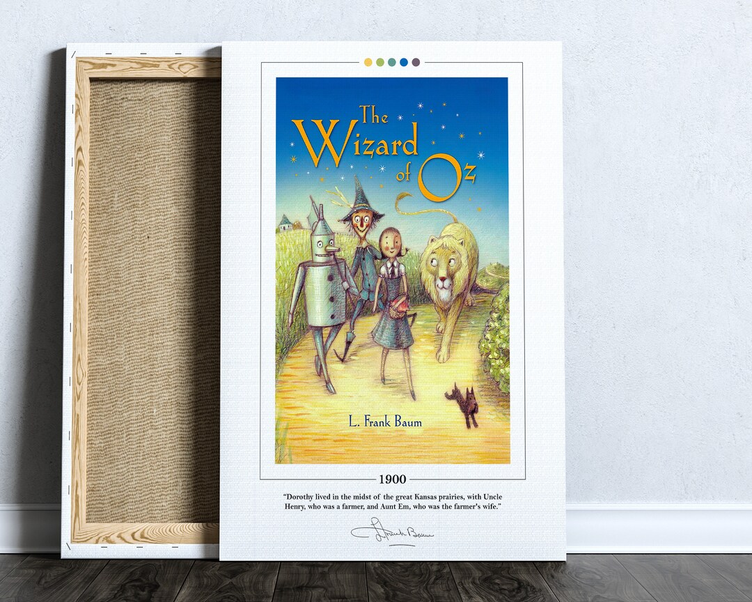 The Wizard of Oz Book Cover Poster L. Frank Baum, Wizard of Oz Poster ...