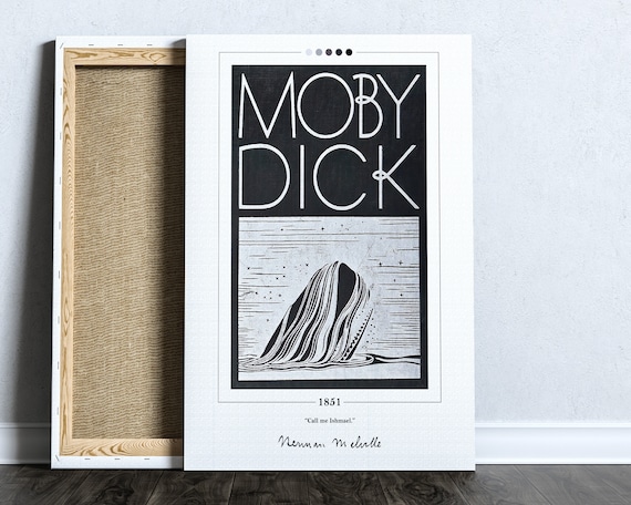 Moby Dick Book Cover Poster Herman Melville Moby Dick - Etsy