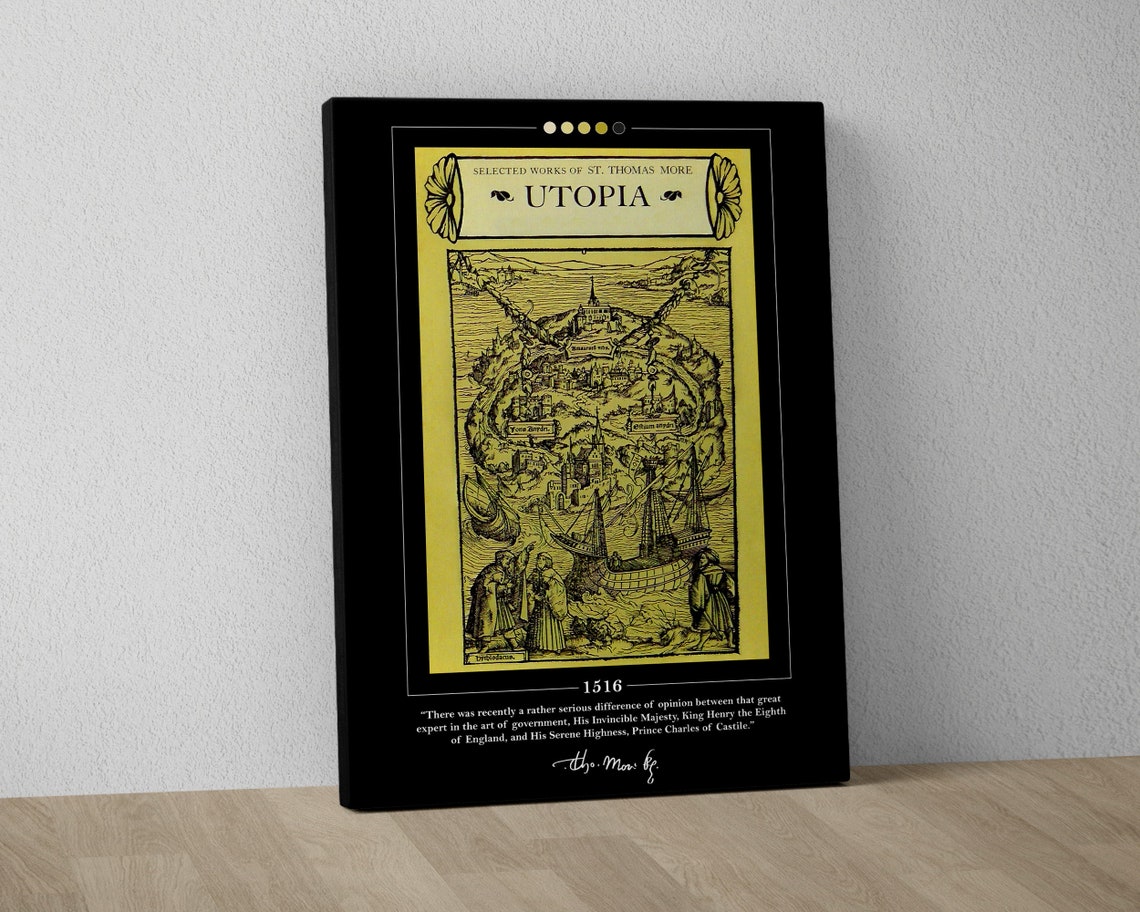 Utopia Book Cover Poster Thomas More Utopia Poster Utopia - Etsy