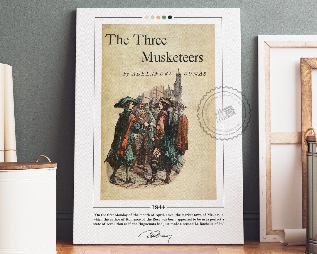 The Three Musketeers Book Cover Poster | Alexandre Dumas, the Three ...