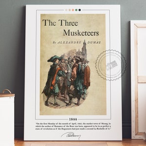 The Three Musketeers Book Cover Poster | Alexandre Dumas, the Three ...