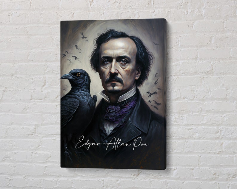 Edgar Allan Poe Poster Canvas Edgar Allan Poe Canvas Wall - Etsy