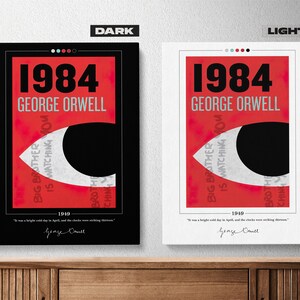 1984 Book Cover Poster | George Orwell, 1984 Poster, 1984 Print, Book ...