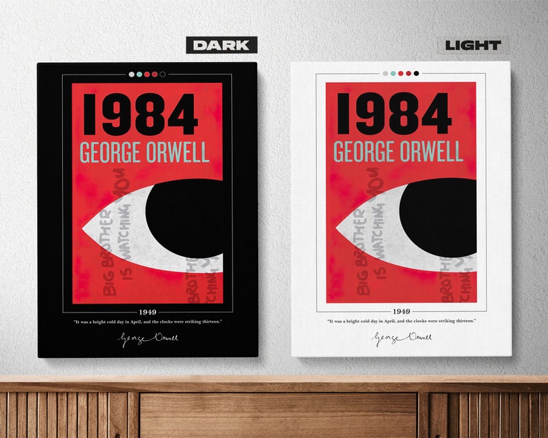 1984 Book Cover Poster George Orwell 1984 Poster 1984 - Etsy
