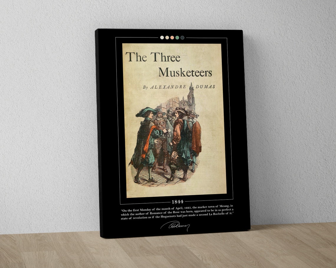 The Three Musketeers Book Cover Poster Alexandre Dumas the - Etsy