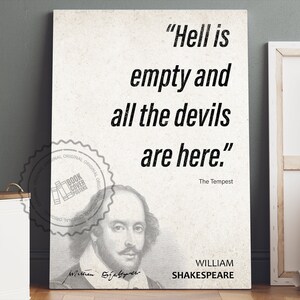 William Shakespeare Quote Wall Art | the Tempest Quote Poster, Quote ...