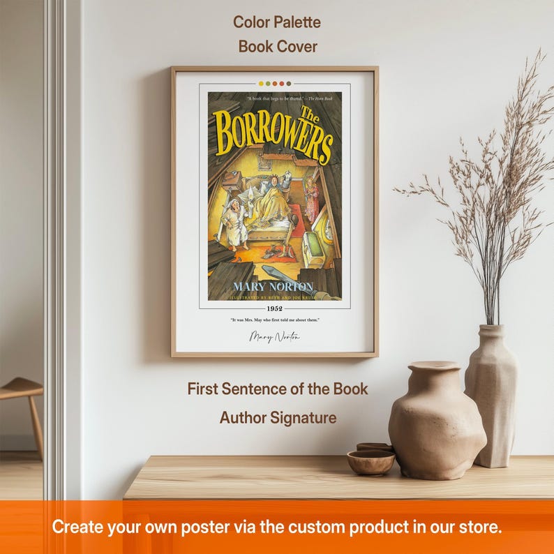 The Borrowers Book Cover Poster | Mary Norton, the Borrowers Poster ...
