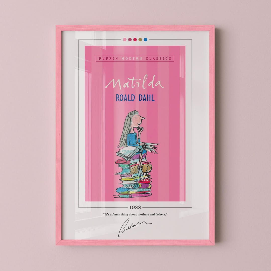 Matilda Book Cover Poster | Roald Dahl, Matilda Poster, Matilda Print ...