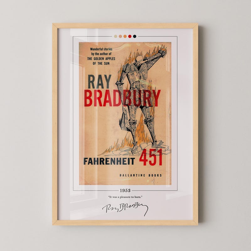 Book Cover Posters Fahrenheit 451 - Etsy