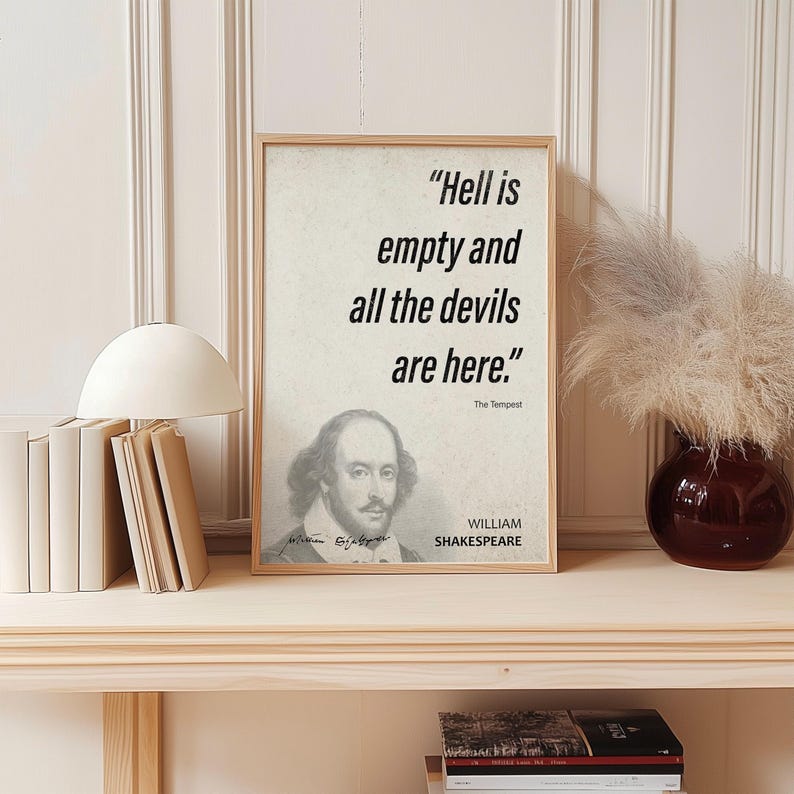 William Shakespeare Quote Wall Art | the Tempest Quote Poster, Quote ...