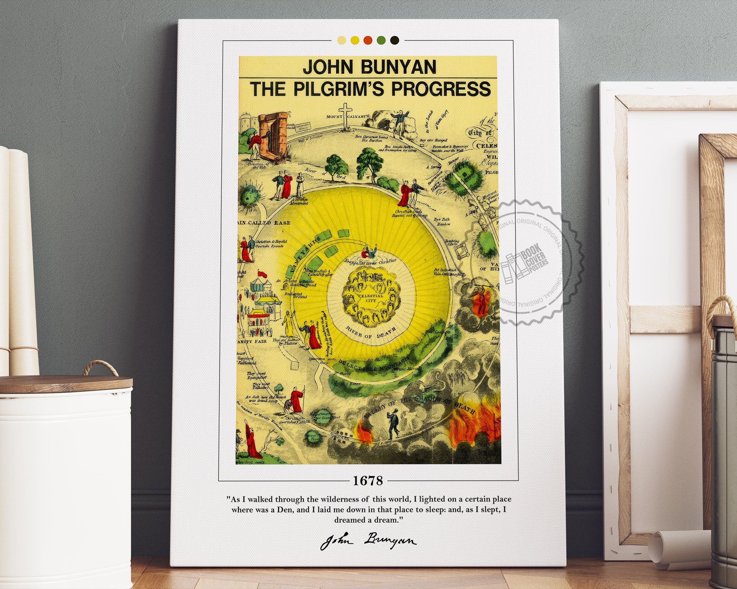 The Pilgrim's Progress Book Cover Poster John Bunyan - Etsy UK