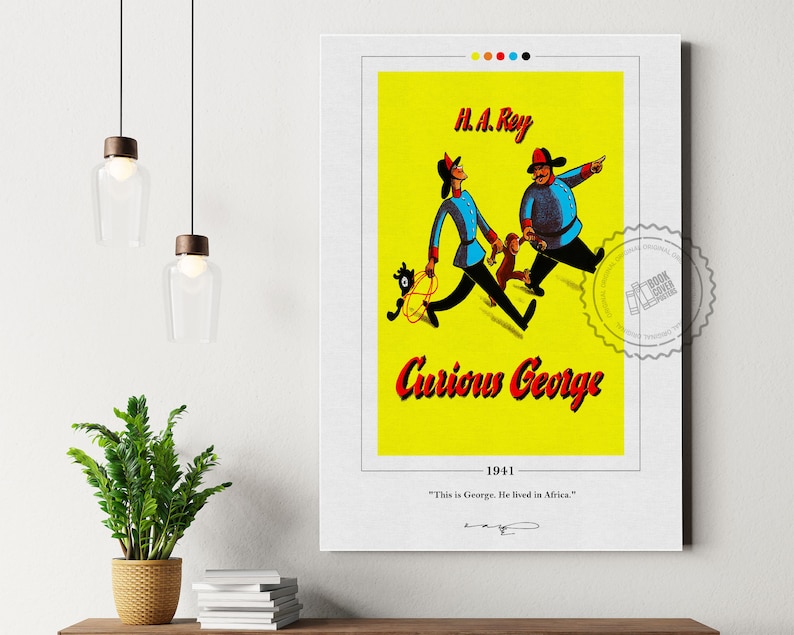 Curious George Book Cover Poster H. A. Rey Curious George - Etsy