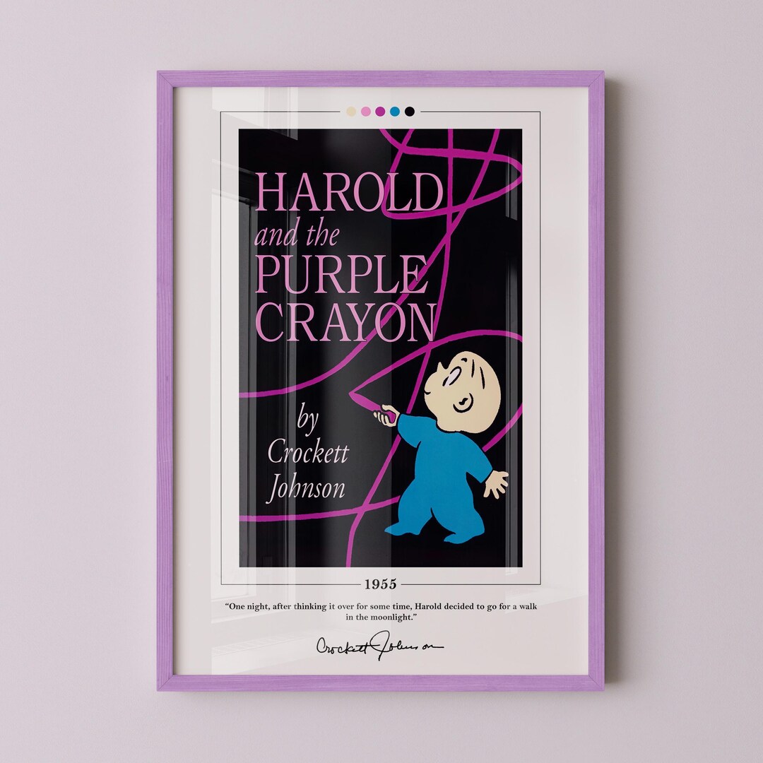 Harold and the Purple Crayon Book Cover Poster | Crockett Johnson ...