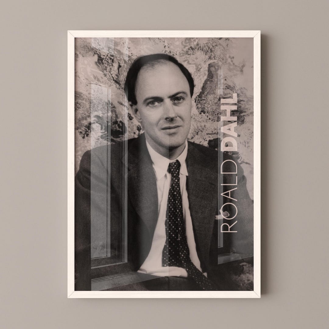 Roald Dahl Poster Canvas Wall Art, Book Lover Gifts, Gifts for Readers ...