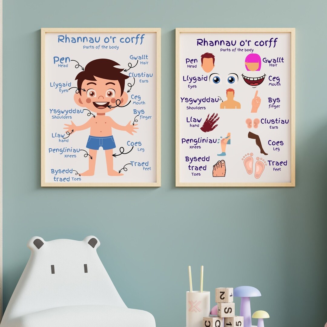 Welsh Body Parts Poster. Printable Childrens Poster Boy - Etsy