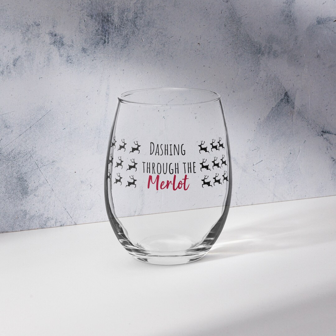 Dashing Through the Merlot Stemless Wine Glass, Perfect Stocking ...