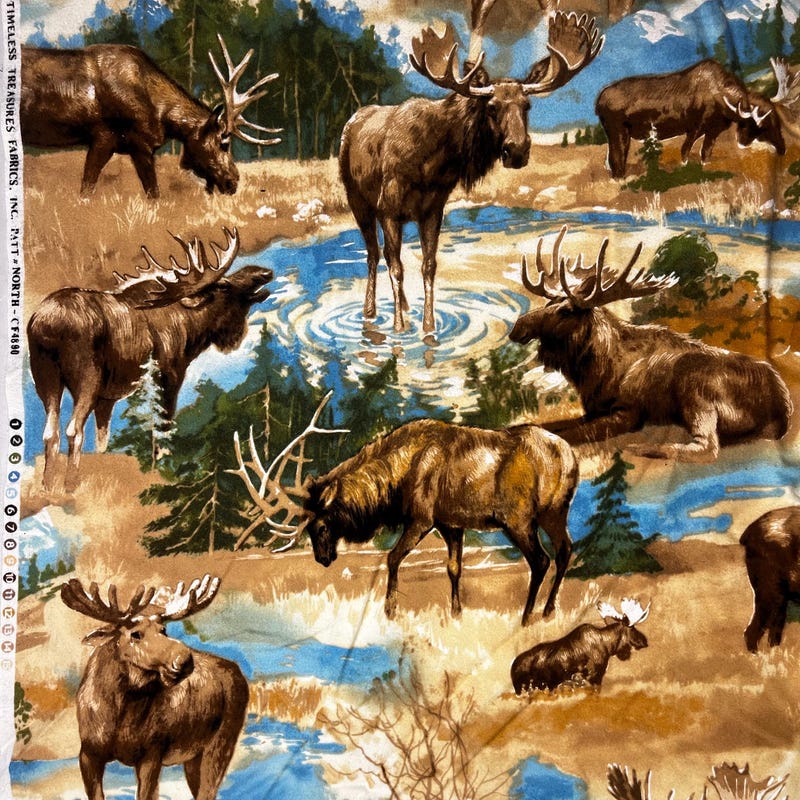 Blue Moose Fabric - Etsy