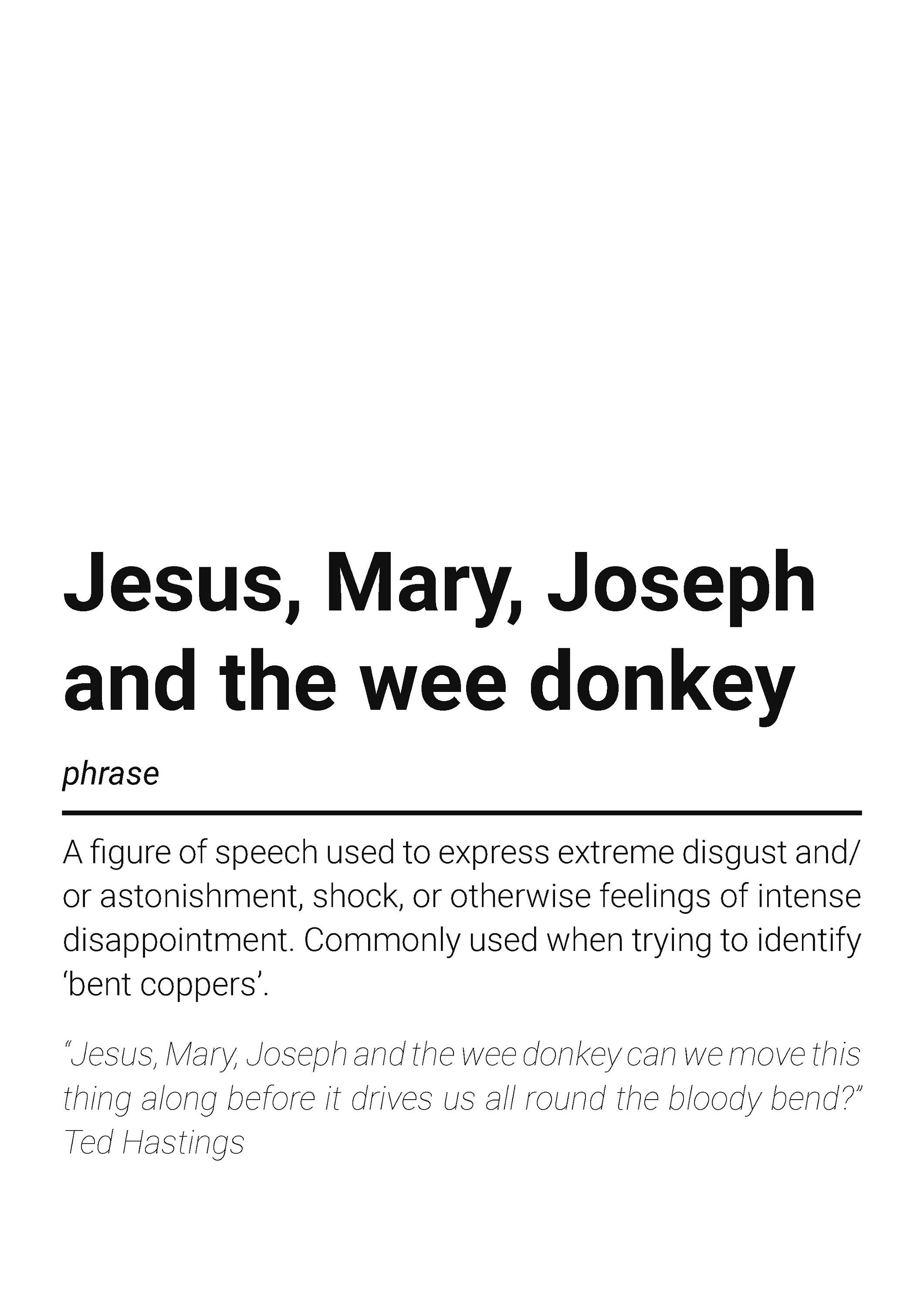 Jesus, Mary, Joseph and the Wee Donkey Definition Print / Wall Art ...