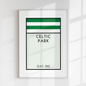 Celtic Monopoly Wall Art / Celtic Park Art Print / Celtic FC Poster ...