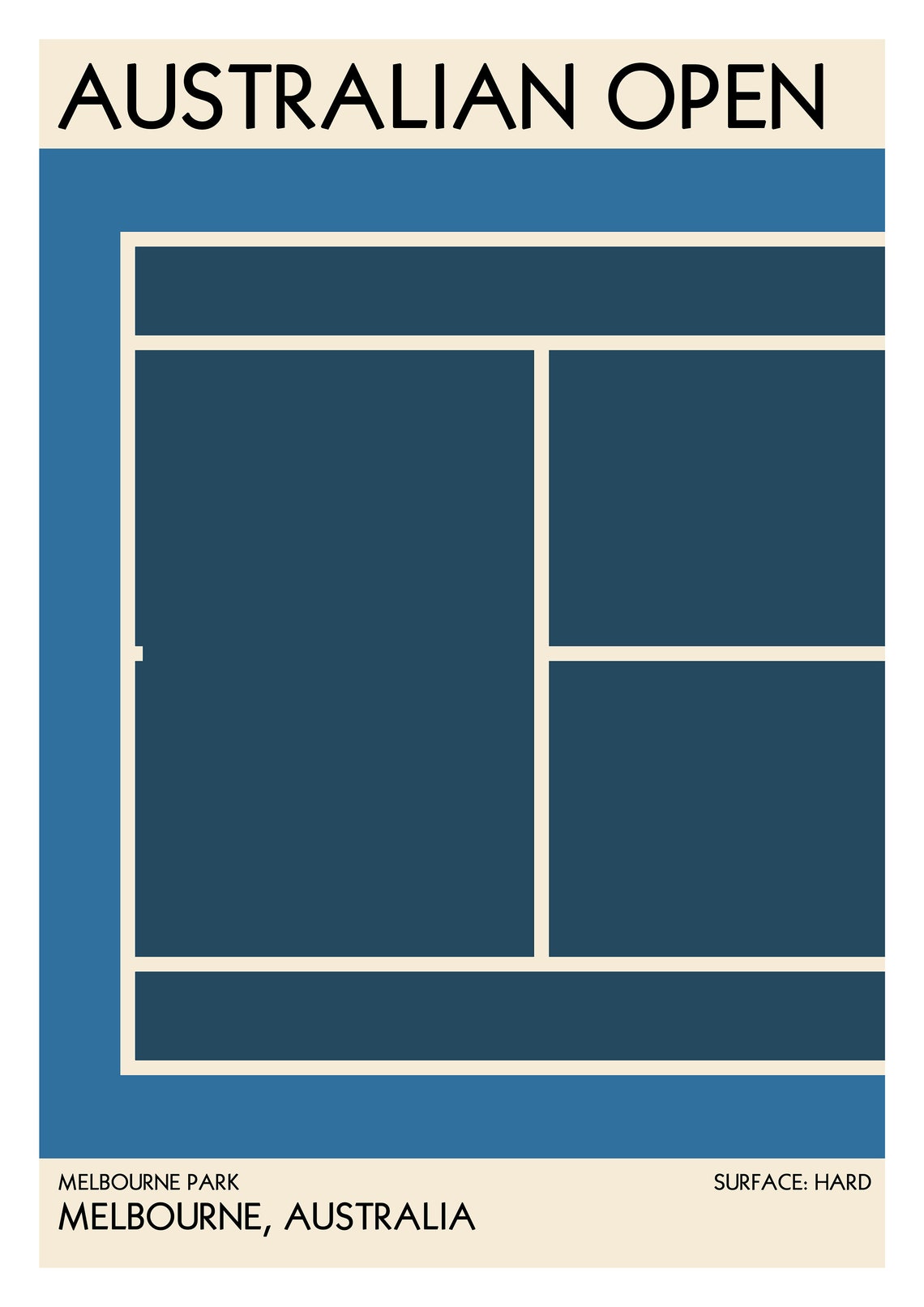 Tennis Grand Slam Set of 4 Posters / Australian Open/ French Open ...