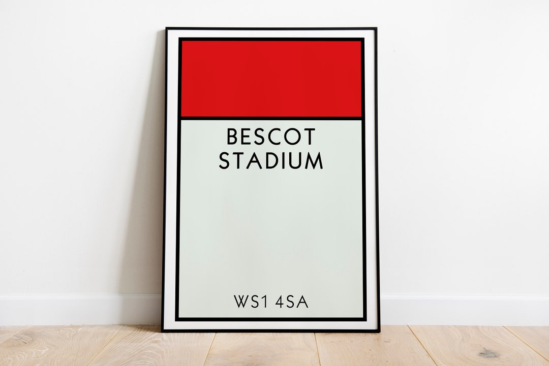 Walsall Monopoly Wall Art / Bescot Stadium Art Print / Walsall Poster ...