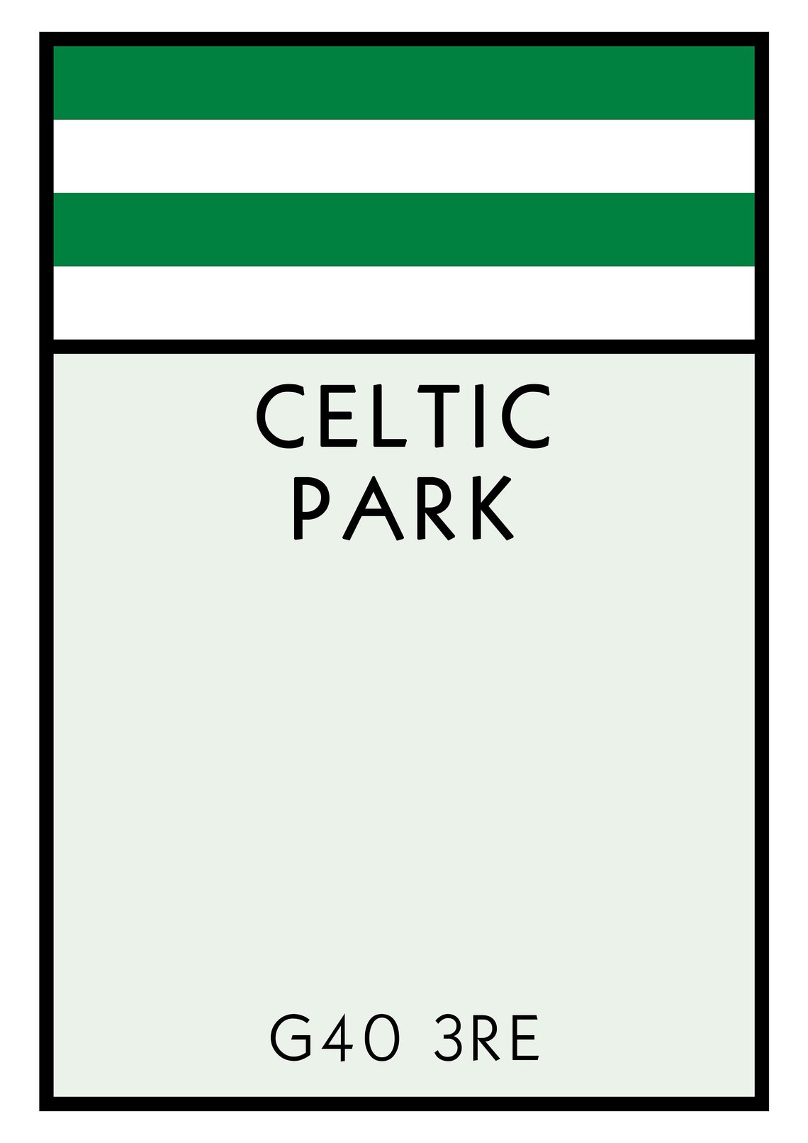 Celtic Monopoly Wall Art / Celtic Park Art Print / Celtic FC Poster ...