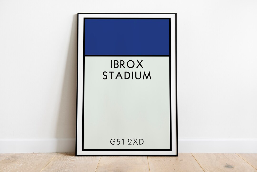Rangers Monopoly Wall Art / Ibrox Stadium Art Print / Rangers FC Poster ...