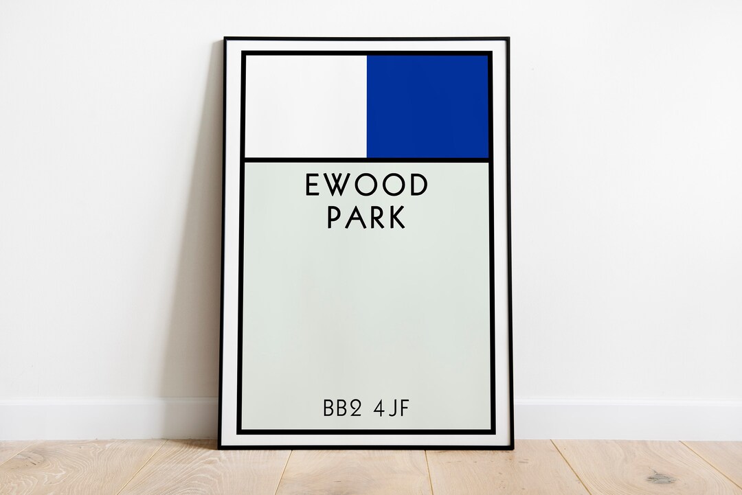 Blackburn Rovers Monopoly Wall Art / Ewood Park Art Print / Blackburn ...