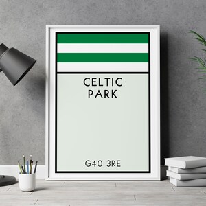 Celtic Monopoly Wall Art / Celtic Park Art Print / Celtic FC Poster ...