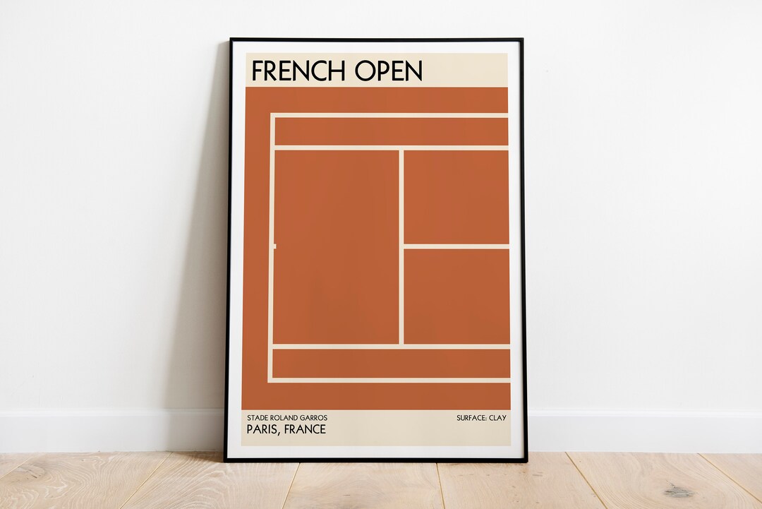French Open Art Print / French Tennis Art Print / Tennis Poster / Grand ...