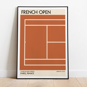 French Open Art Print / French Tennis Art Print / Tennis Poster / Grand ...