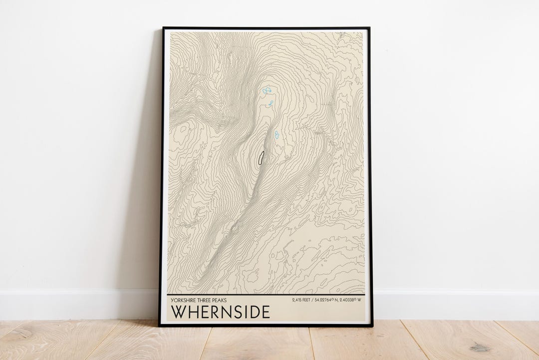 Whernside Contour Line Art Print / Yorkshire Print / Line Art ...