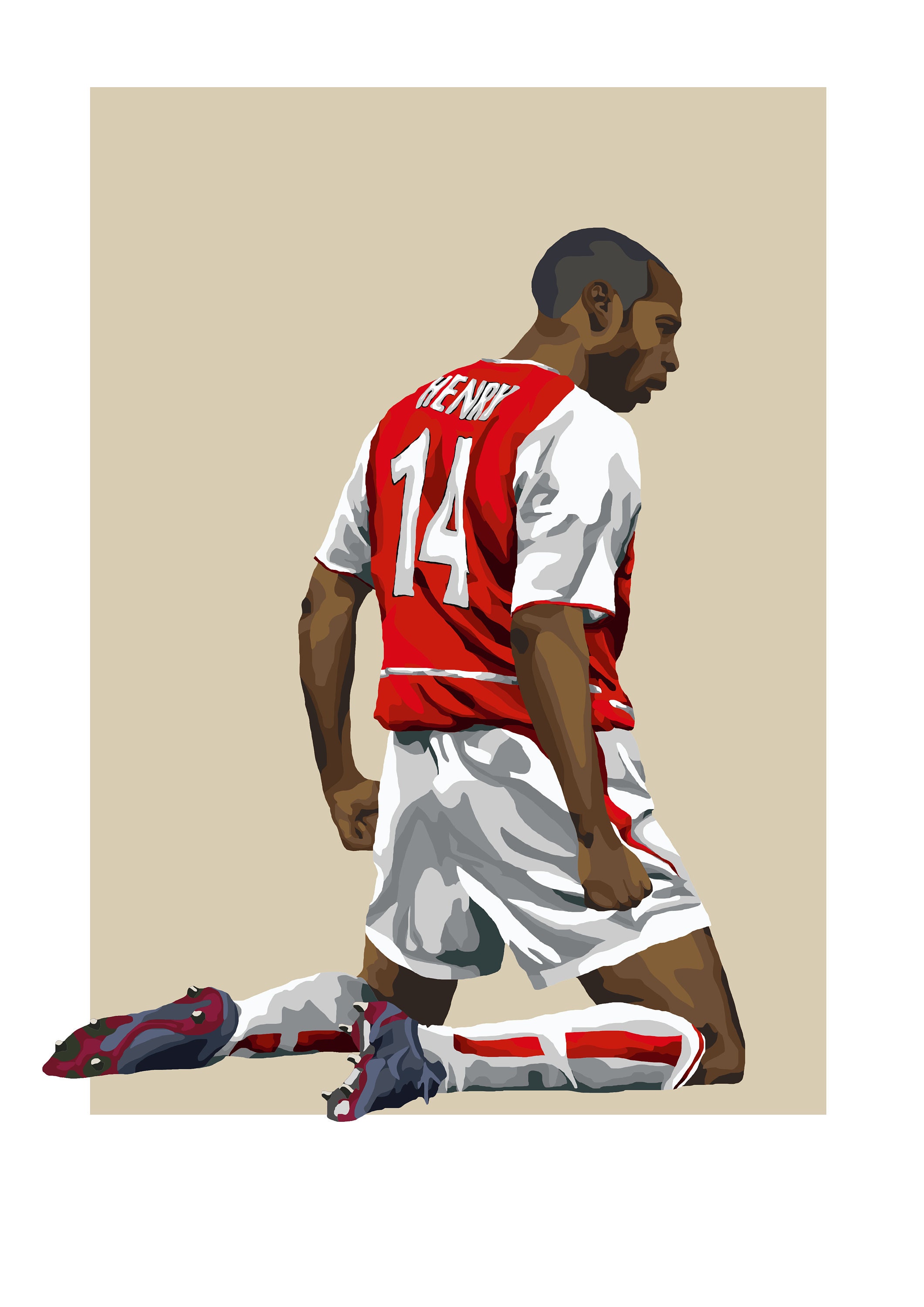Thierry Henry Celebration Art Print / Arsenal FC Wall Art / - Etsy UK