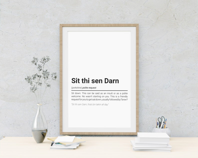 Sit Thi Sen Darn Definition Print / Wall Art Decor / - Etsy