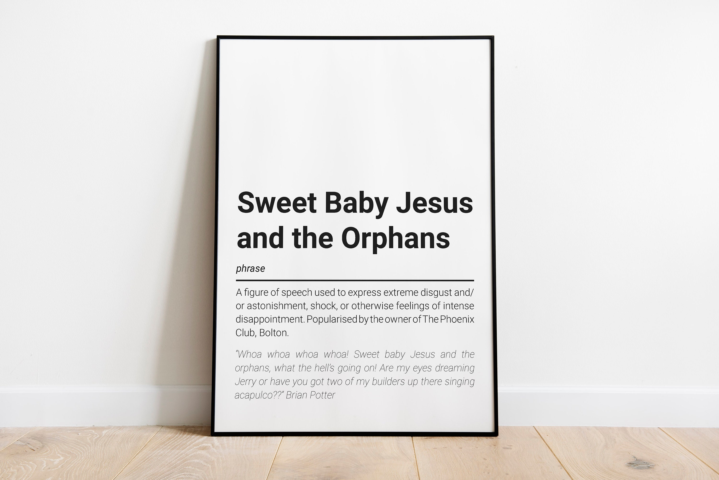 Sweet Baby Jesus and the Orphans Definition Print / Wall Art - Etsy