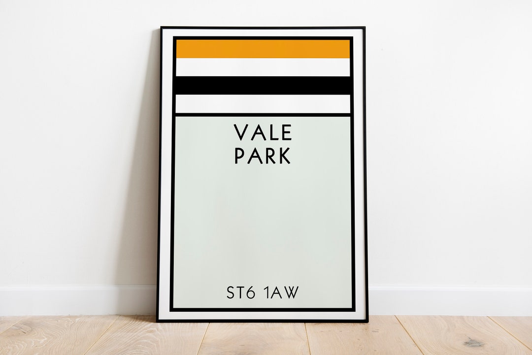 Port Vale Monopoly Wall Art / Vale Park Art Print / Port Vale Poster ...