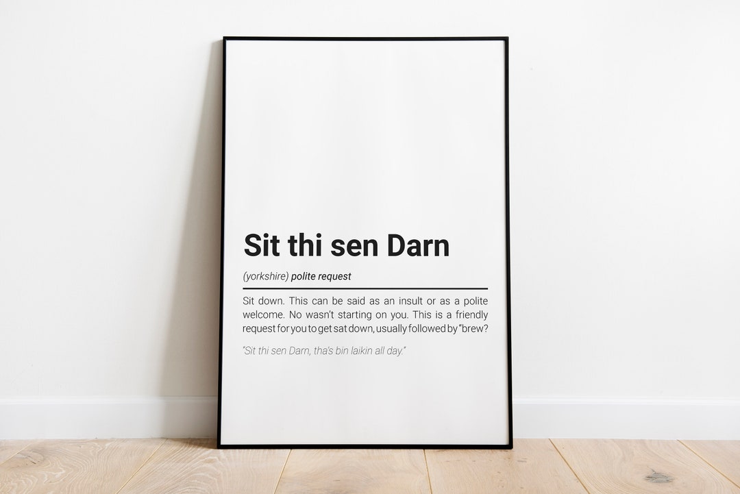 Sit Thi Sen Darn Definition Print / Wall Art Decor / Minimalist / Gift ...