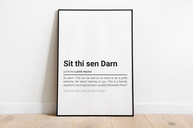 Sit Thi Sen Darn Definition Print / Wall Art Decor / - Etsy