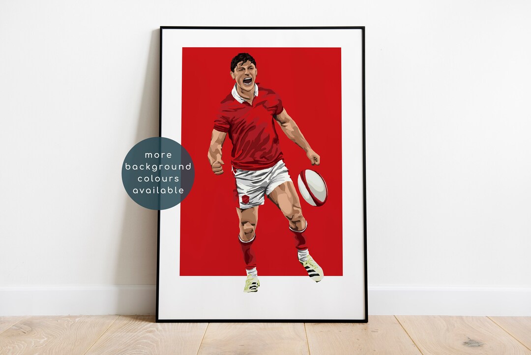 Louis Rees-zammit Art Print / Rugby Poster / Six Nations Poster / Rugby ...