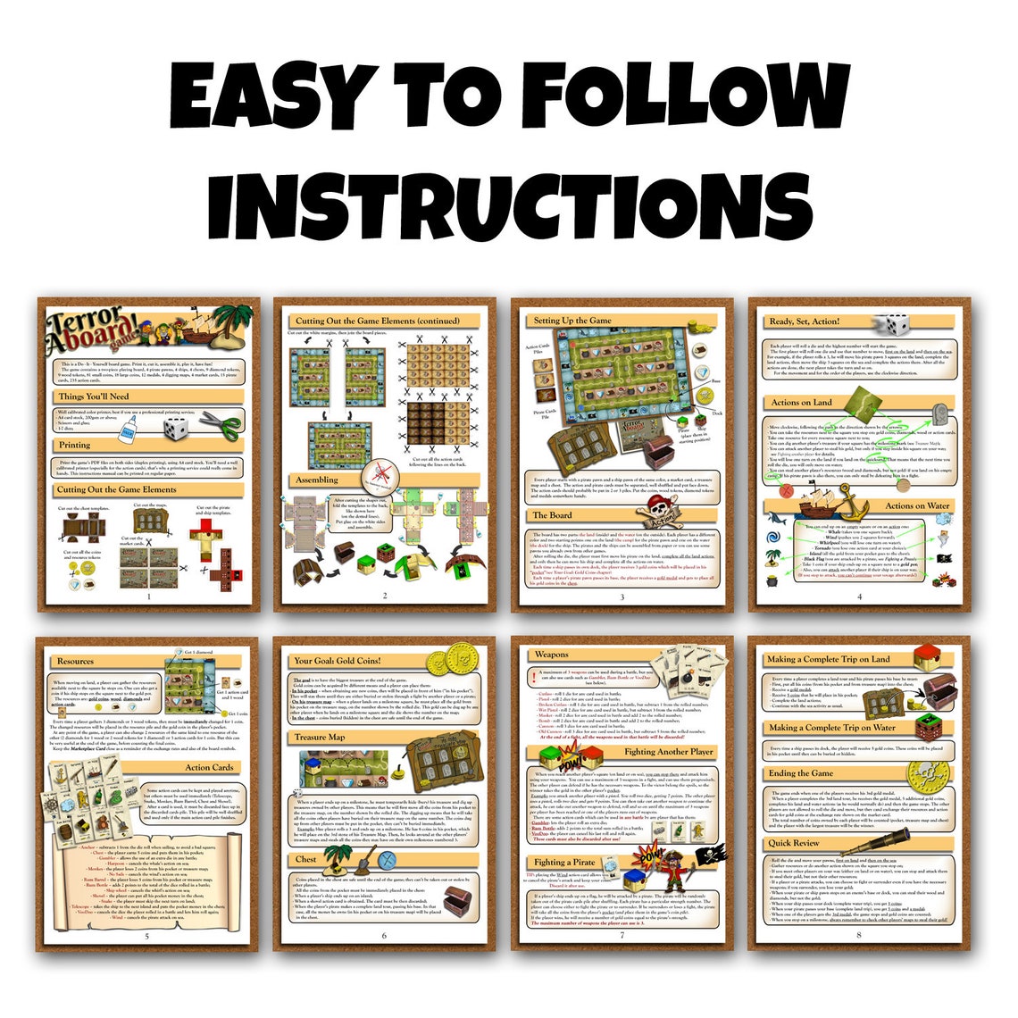 Terror Aboard!game - Printable Game Kit - DIY Board Game | DIY ...